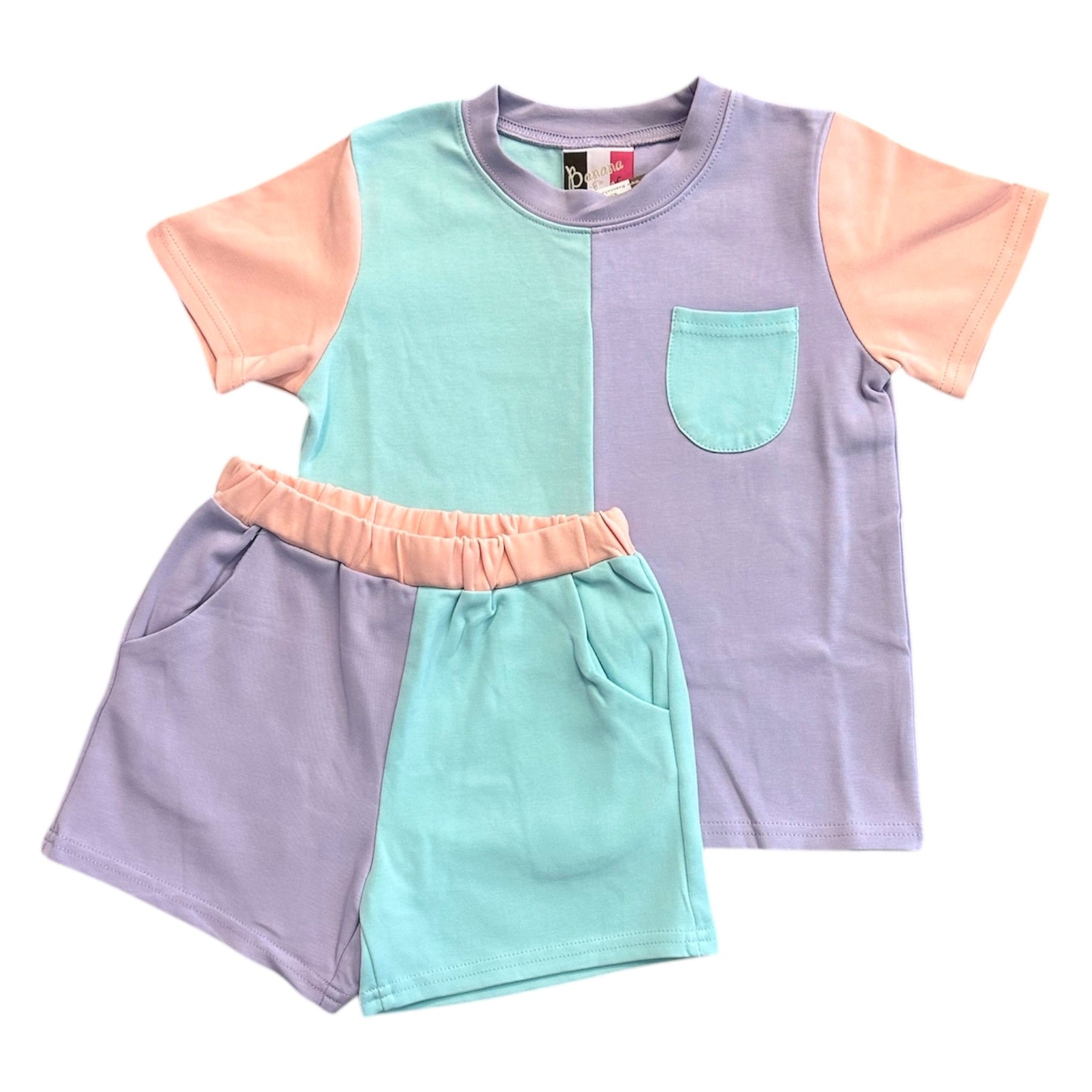 Peach/Purple/Mint Colorblock Set – Sprout Kids